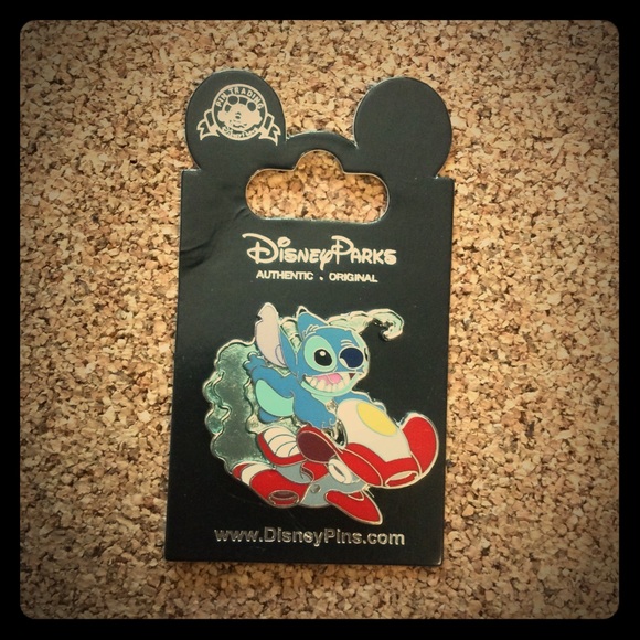 Disney | Other | Disney Stitch Flying In Red Spaceship Pin New | Poshmark
